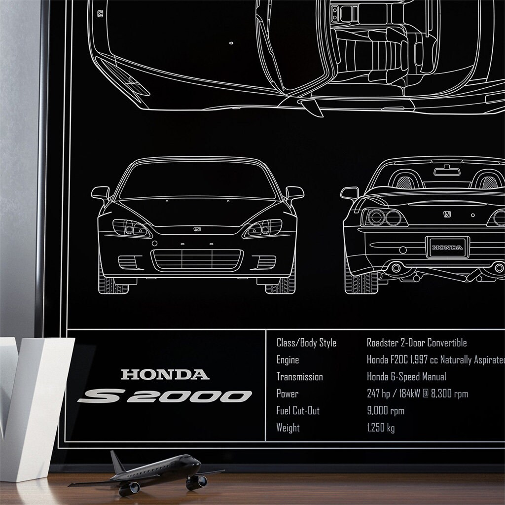 Honda S2000 AP1 Blueprint Poster - Etsy