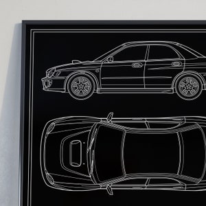 Subaru Impreza WRX STI Bugeye Blueprint Poster - Etsy