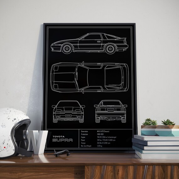 Toyota Supra MK3 Blueprint Poster - Etsy
