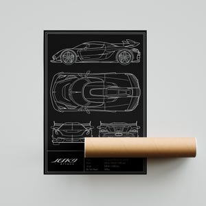 Koenigsegg Jesko Attack Blueprint Poster - Etsy