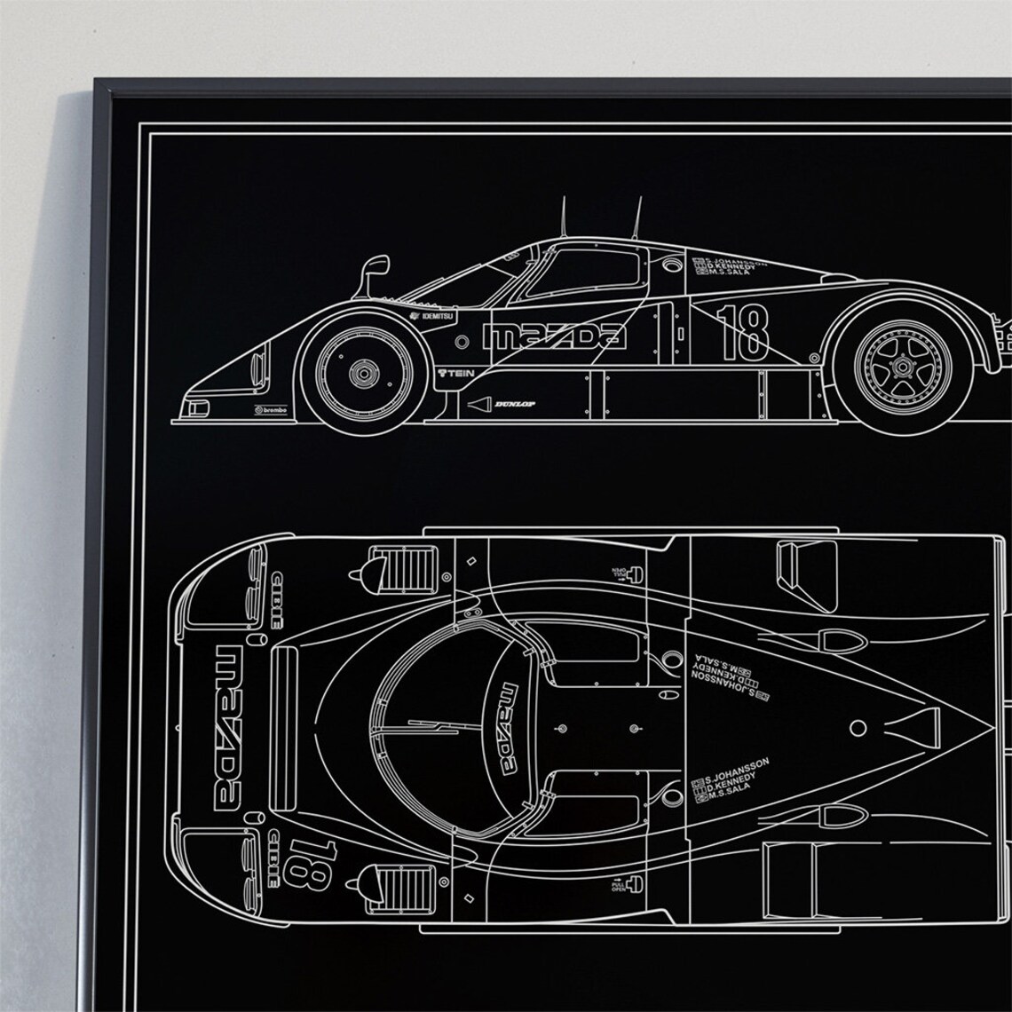 Mazda 787B Blueprint Poster - Etsy Singapore