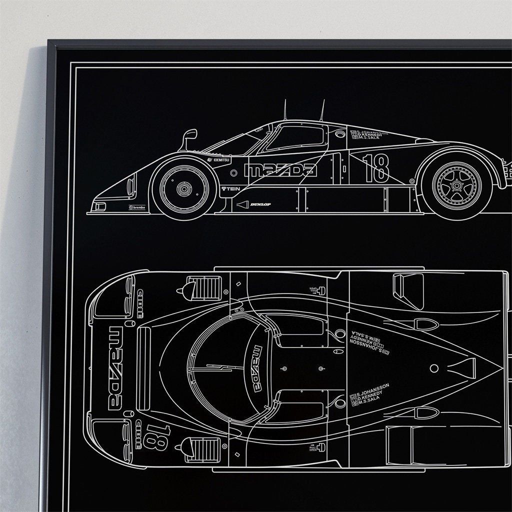 Mazda 787B Blueprint Poster - Etsy Singapore