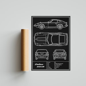 Datsun 280Z S30 Blueprint Poster - Etsy