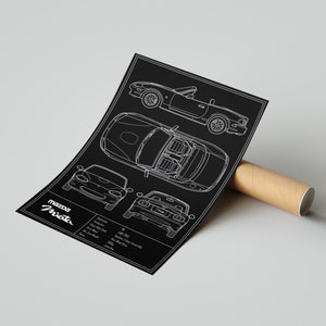 Mazda Miata NB Blueprint Poster - Etsy