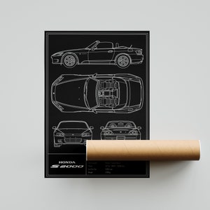 Honda S2000 AP1 Blueprint Poster - Etsy