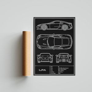 Lexus LFA Blueprint Poster Print - Etsy