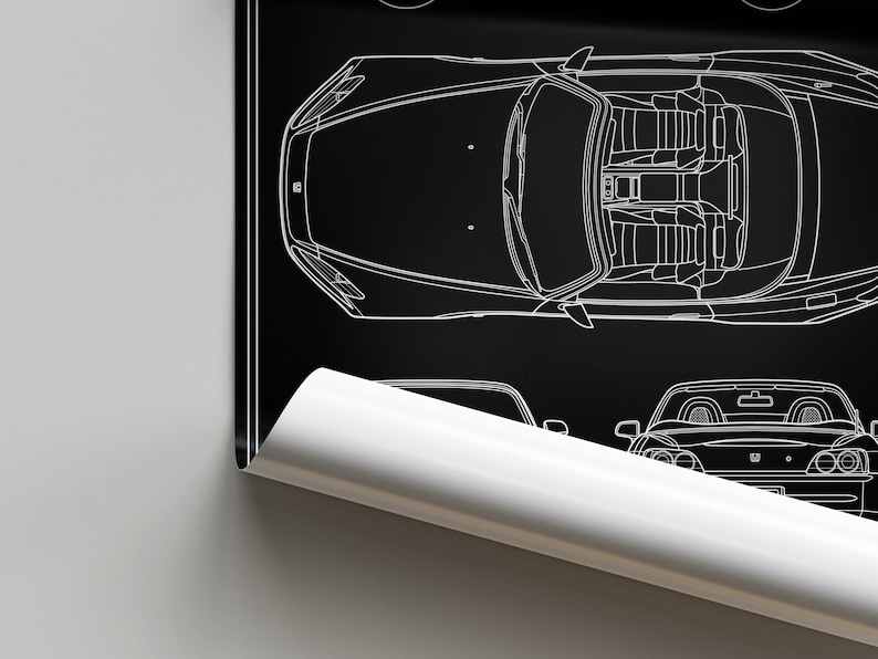 Honda S2000 AP1 Blueprint Poster - Etsy