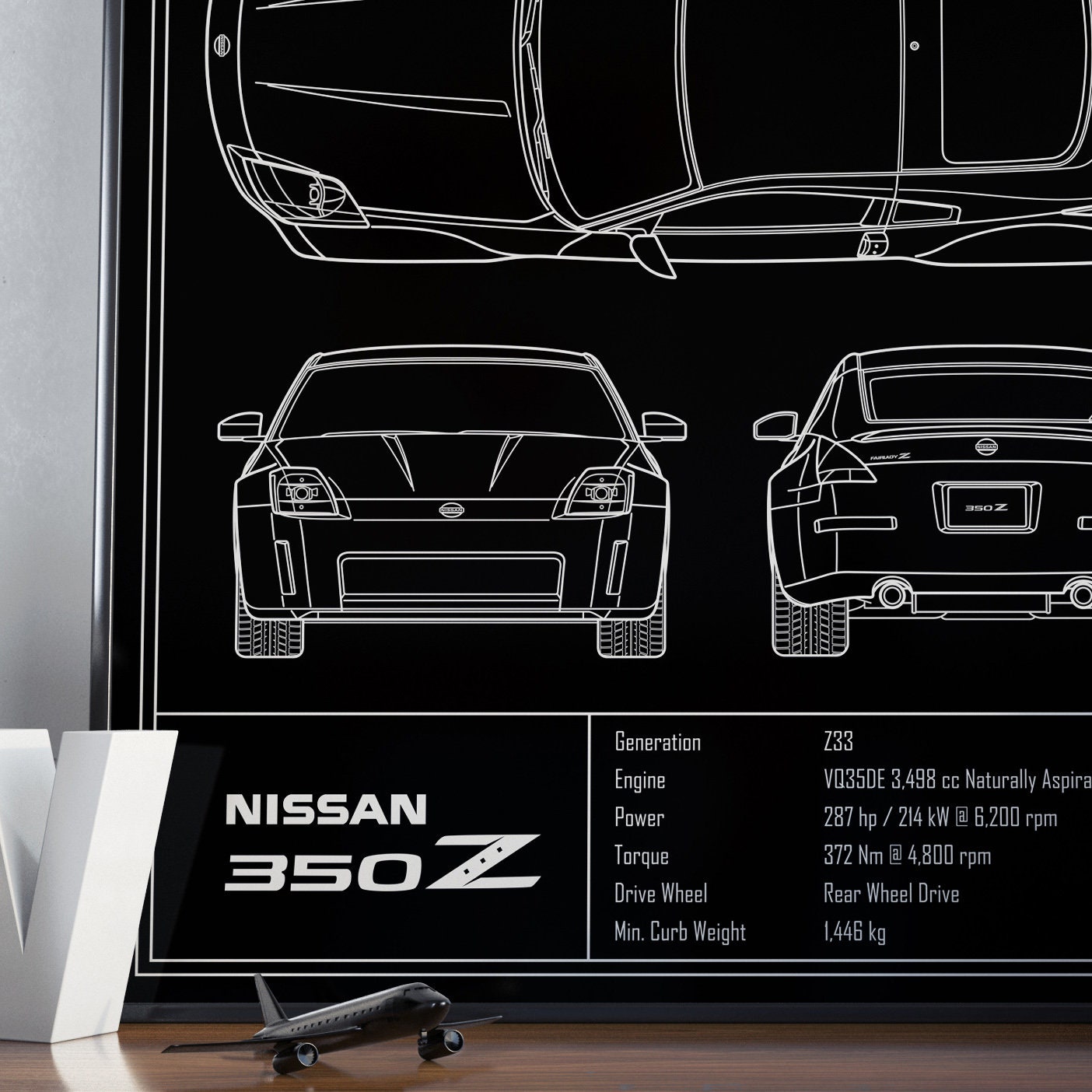 Nissan 350Z Z33 Blueprint Poster - Etsy Canada