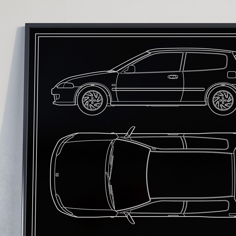 Honda Civic Vti EG6 Blueprint Poster - Etsy Australia
