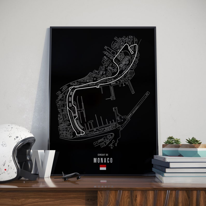 Monaco Circuit Map Poster - Racing Wall Decor for F1 Fans - Etsy