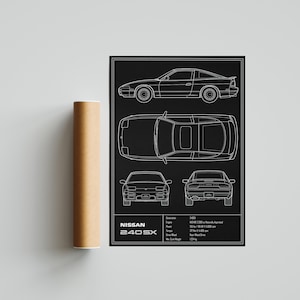 Nissan 240SX S13 Blueprint Poster - Etsy