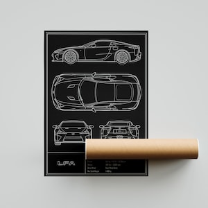 Lexus LFA Blueprint Poster Print - Etsy