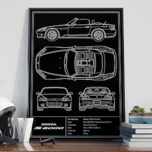 Honda S2000 AP1 Blueprint Poster - Etsy