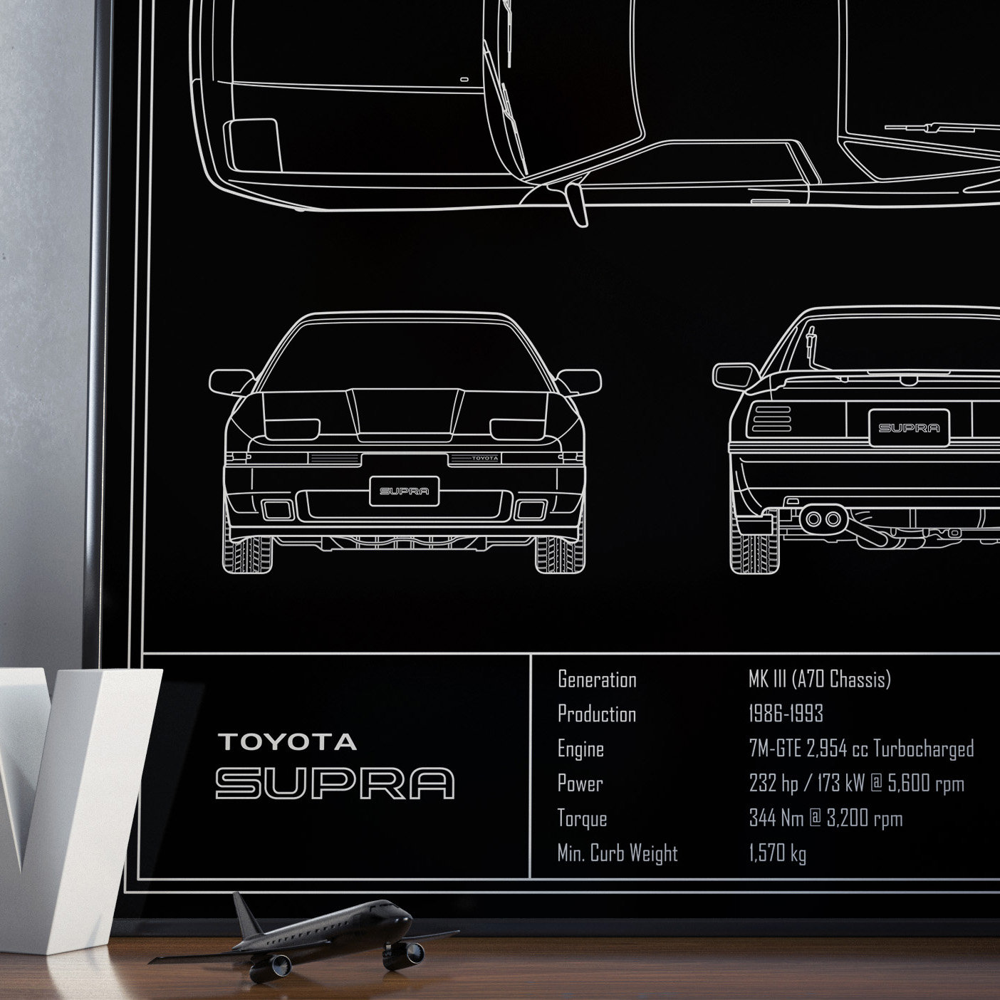 Toyota Supra MK3 Blueprint Poster - Etsy Ireland