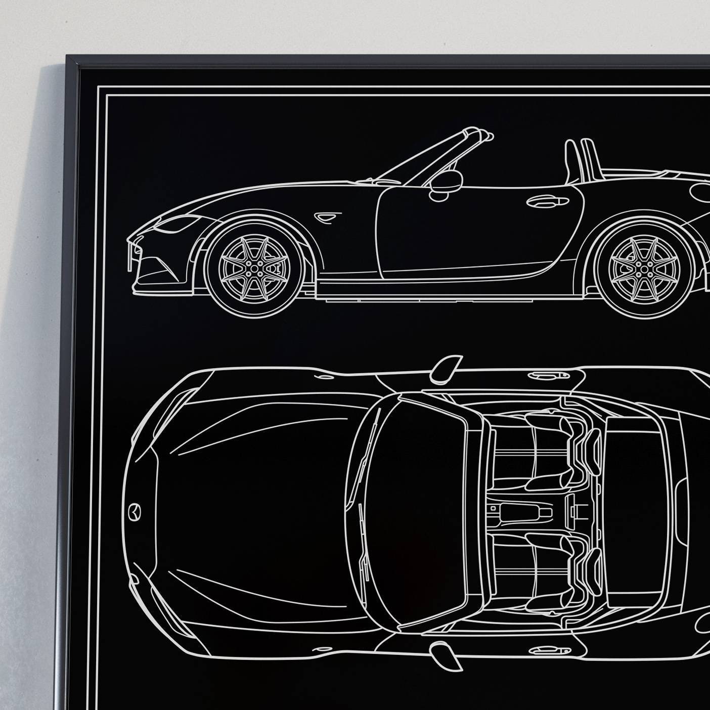 Mazda Miata ND Blueprint Poster - Etsy UK