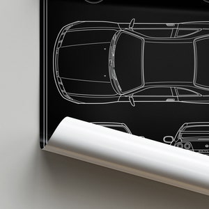 Nissan Skyline R33 Blueprint Poster - Etsy