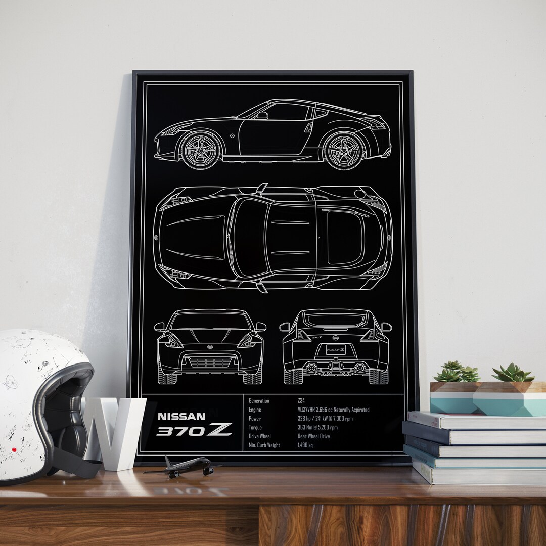 Nissan 370Z Z34 Blueprint Poster - Etsy