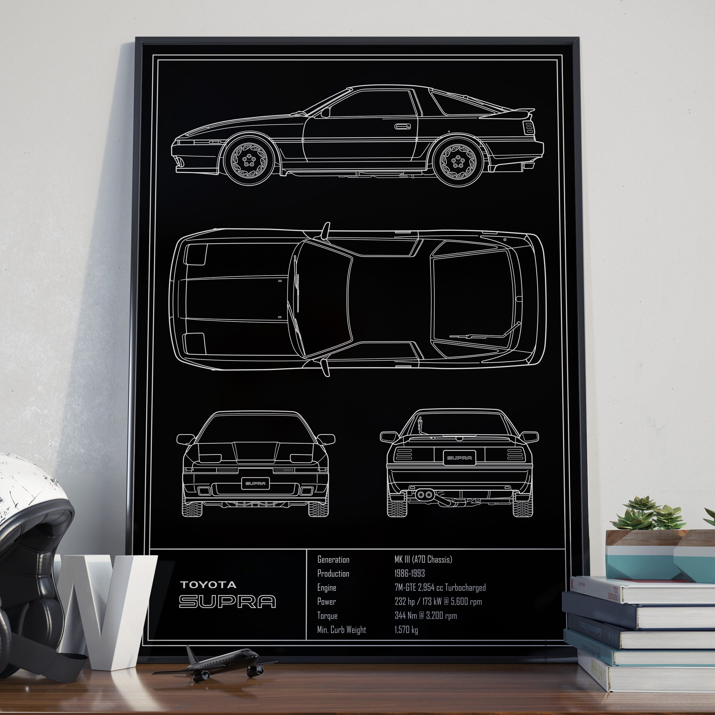 Toyota Supra MK3 Blueprint Poster - Etsy Ireland
