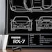 Mazda RX7 FD Blueprint Poster - Etsy