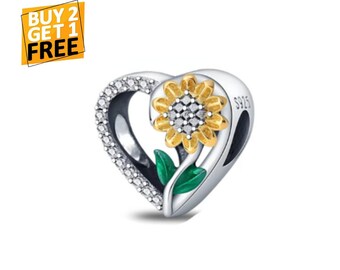 Pandora Sunflower Charm - Etsy UK
