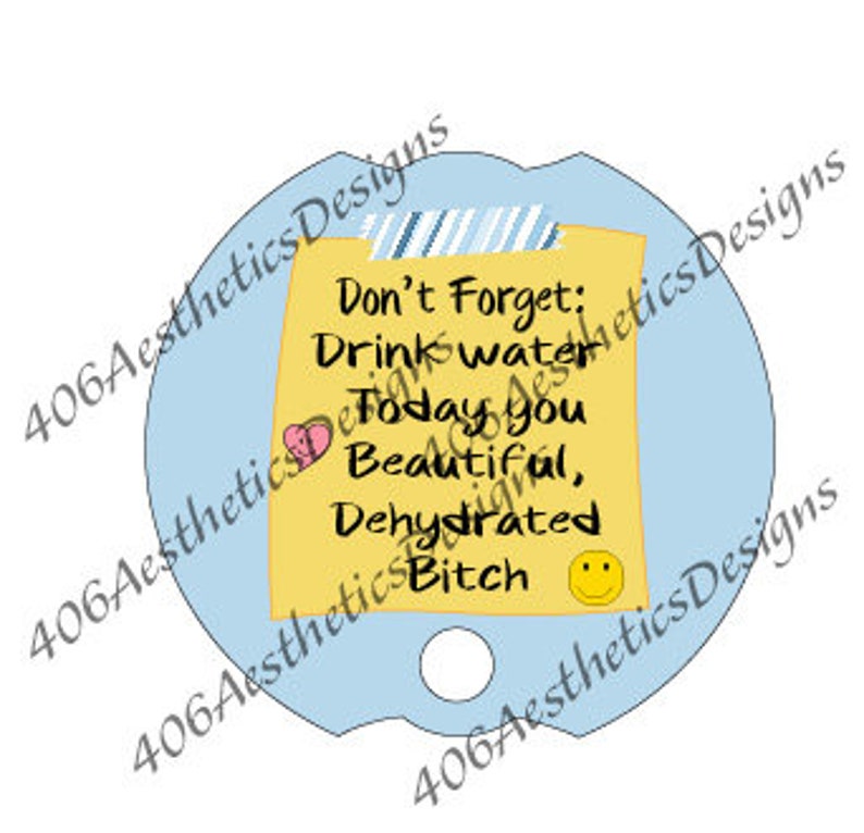 40 Oz. Tumbler Lid Topper Artwork Drink Water Sticky Note - Etsy