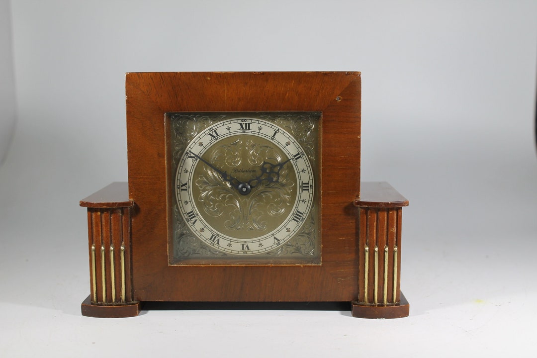 Vintage Rotherham Mantel Clock, Mahogany Vintage Clock - Etsy