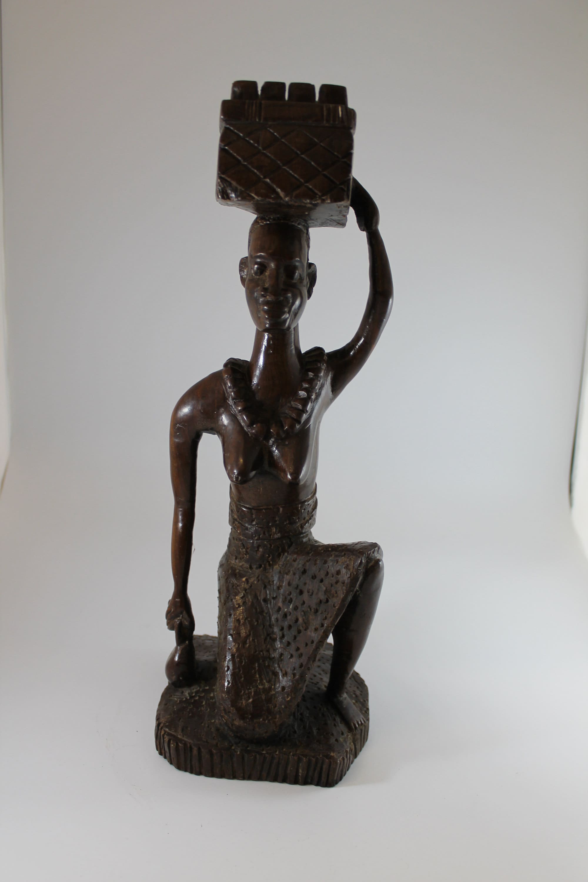 African Carved Wooden Lady Statue Tribal Art - Etsy