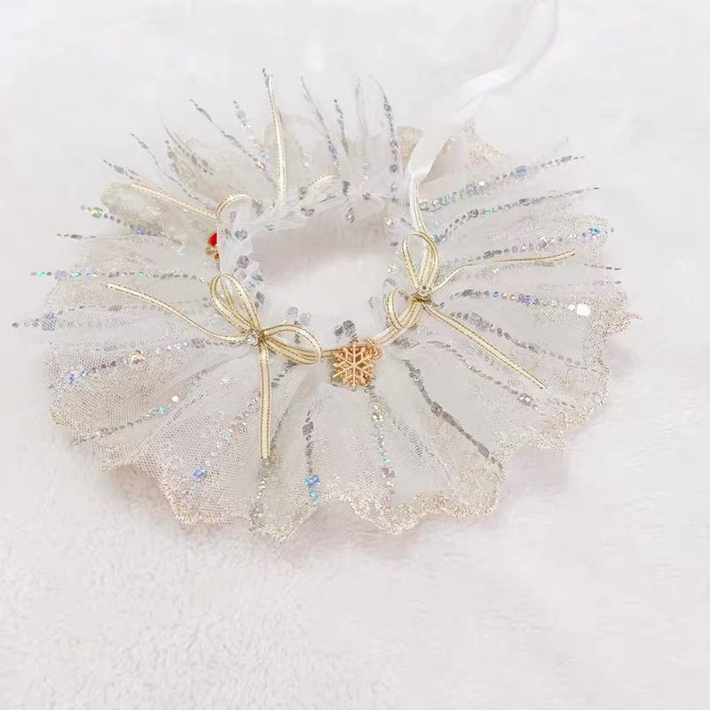 Handmade Christmas Collar, Pet Holiday Party, Wedding Lace Collar, Pet ...