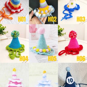 Handmade Crochet Dogs Cats Party Hat, Animal Photo Prop, Pet Birthday ...