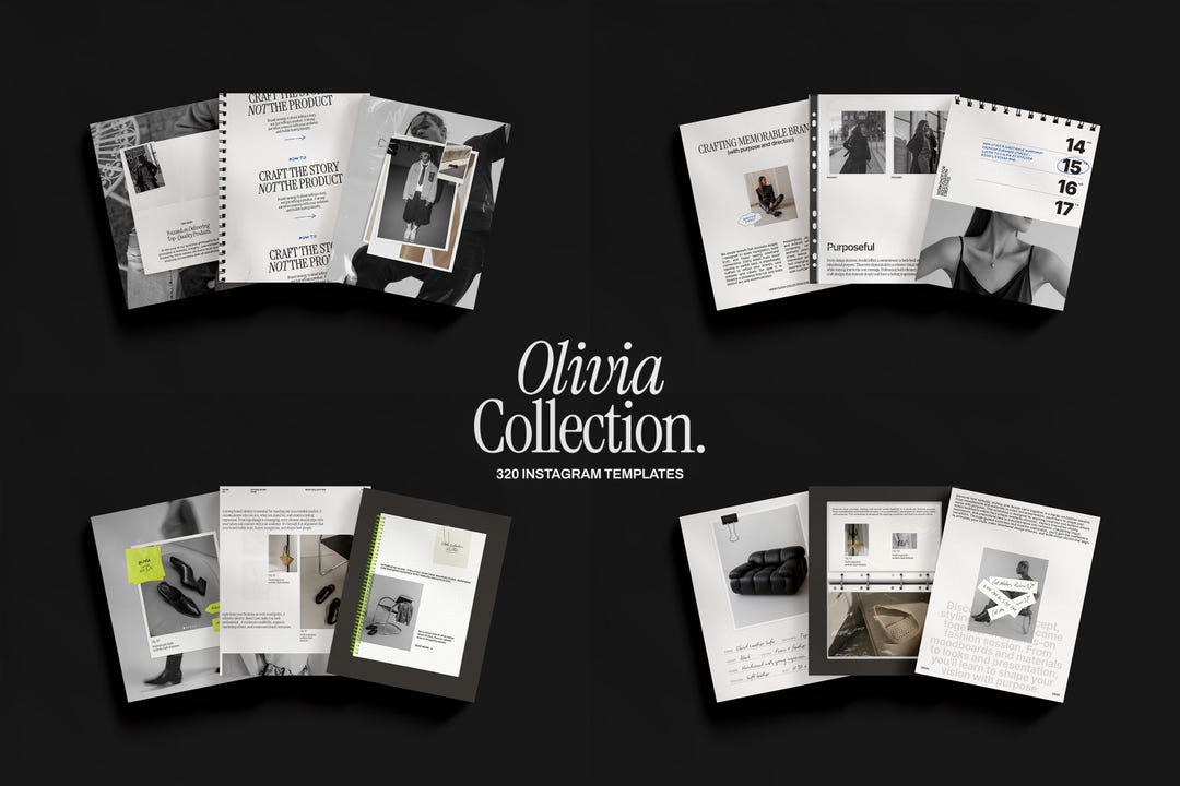 OLI - 320 Aesthetic Instagram Templates. Social Media Kit. Instagram ...