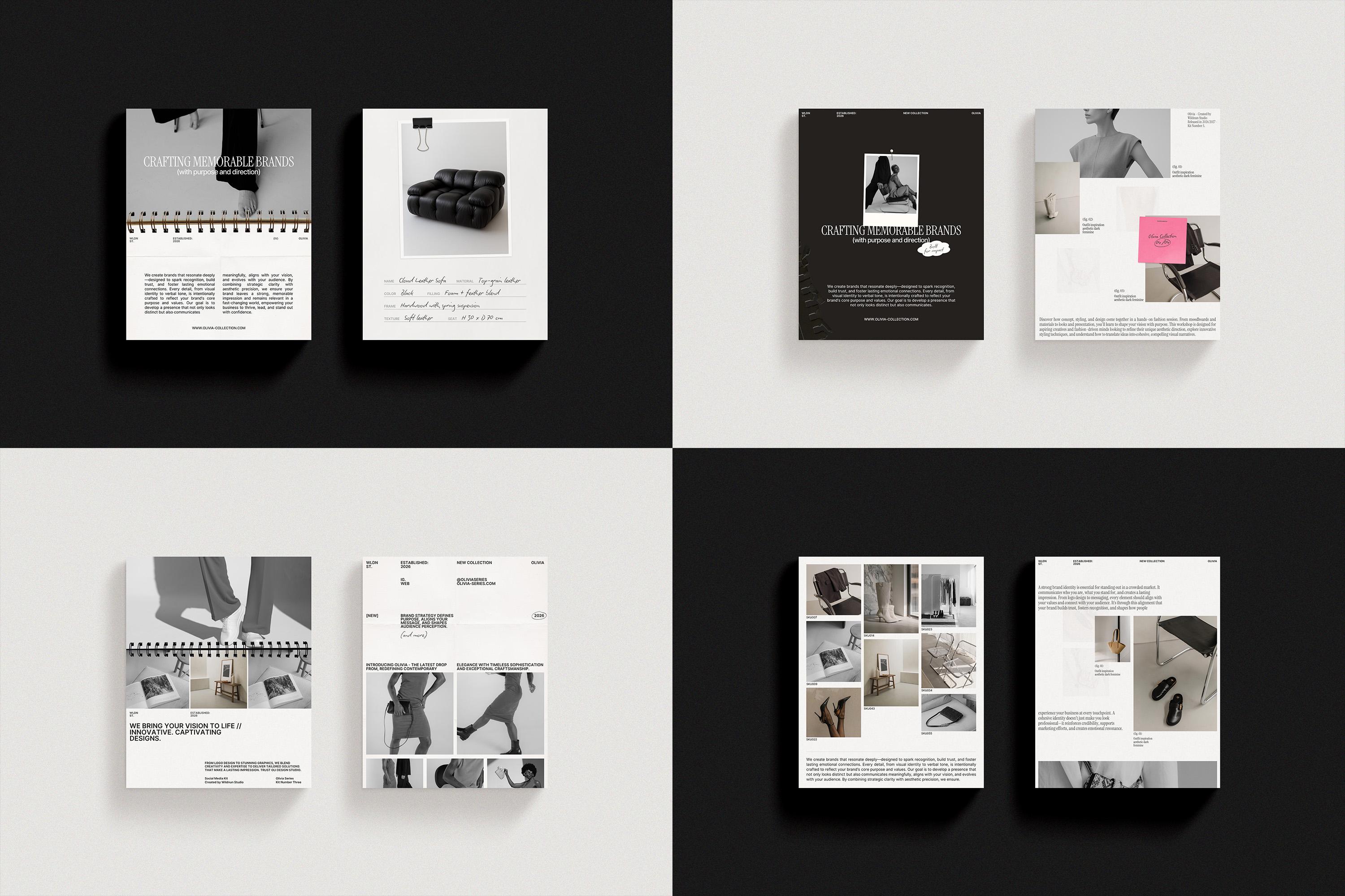 OLI - 320 Aesthetic Instagram Templates. Social Media Kit. Instagram ...