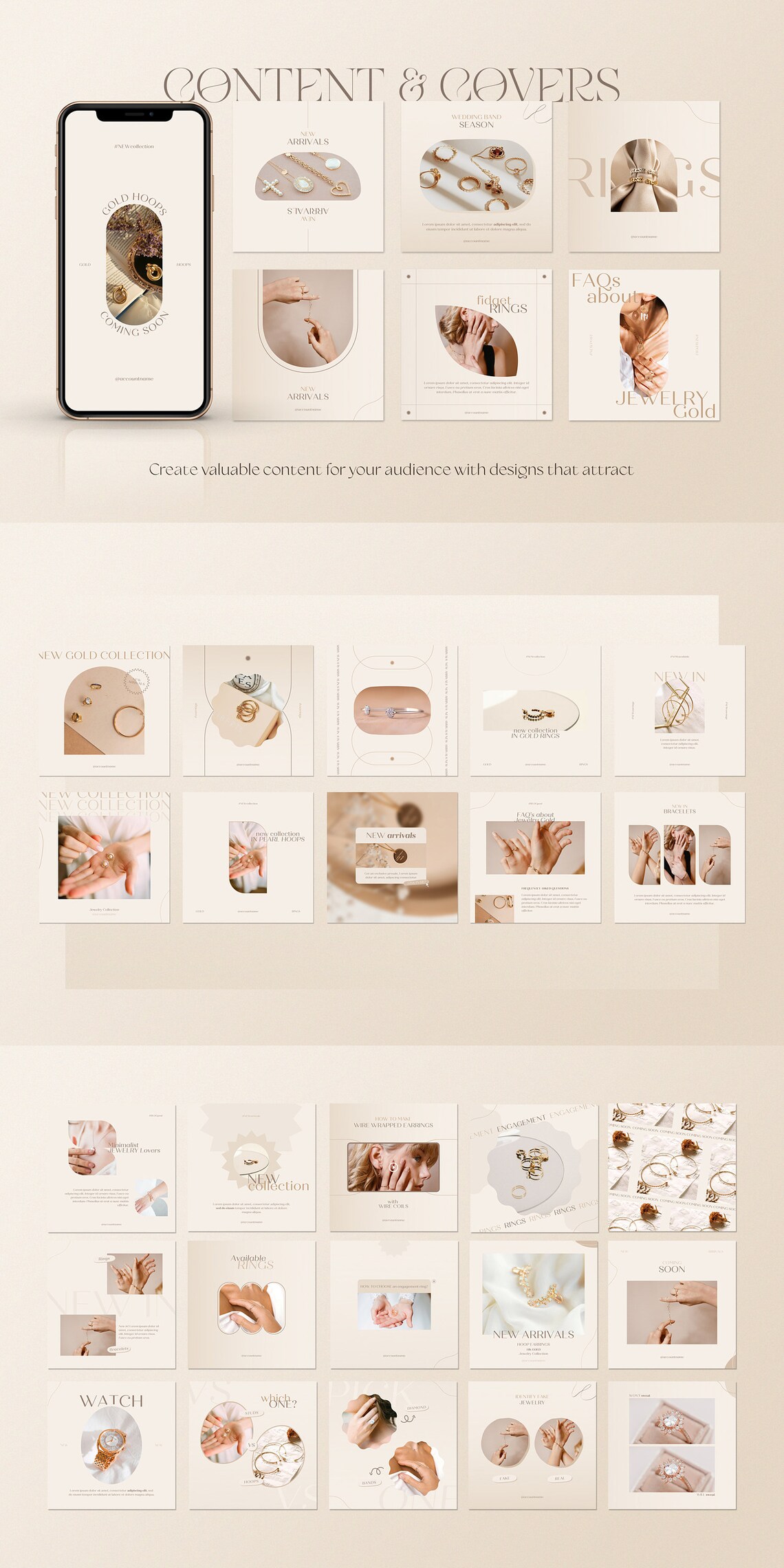 130 Jewelry Instagram Templates. Jewellery Business Branding. - Etsy