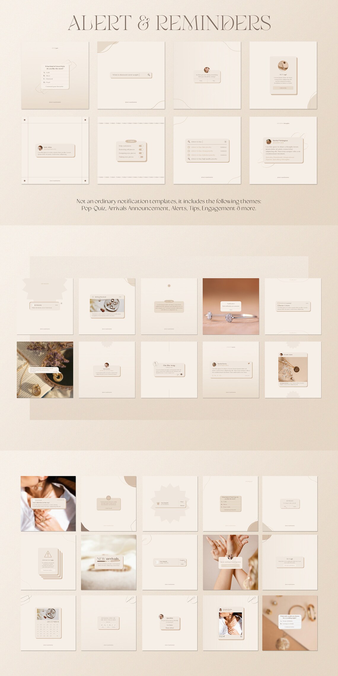 130 Jewelry Instagram Templates. Jewellery Business Branding. - Etsy