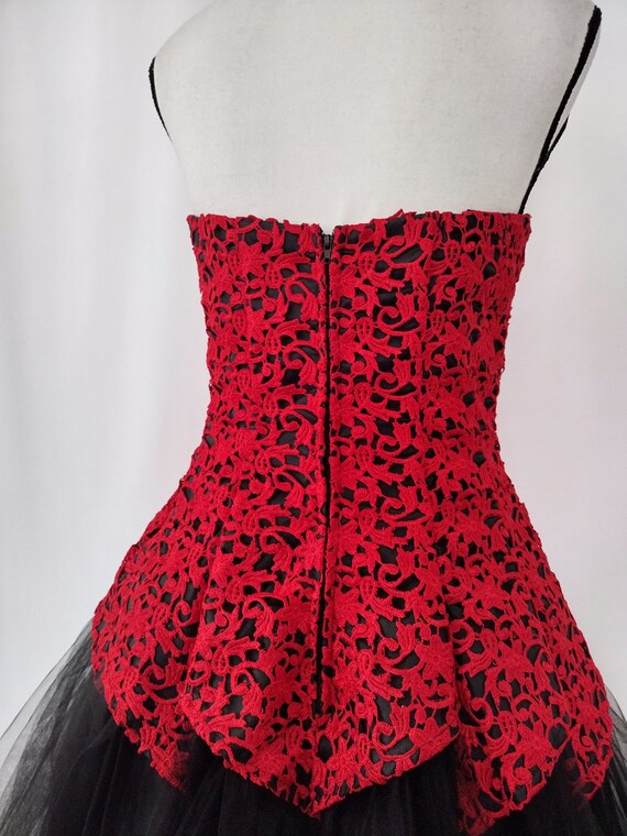 2000 Y2K Vintage Masquerade Strapless Red and Black L… - Gem