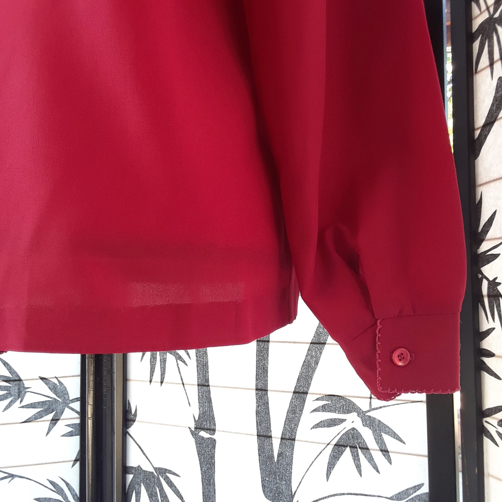 1970s Vintage Vibrant Red Western Style Button Down Shirt Size M / L - Etsy