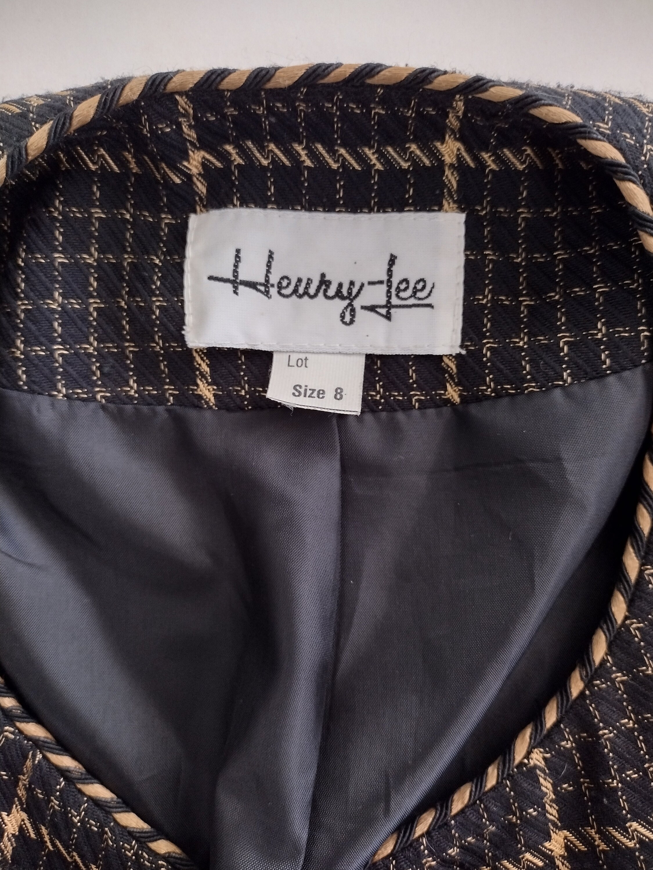 Vintage 1980s Heury Lee Black and Gold Plaid Skirt Suit Set - Etsy