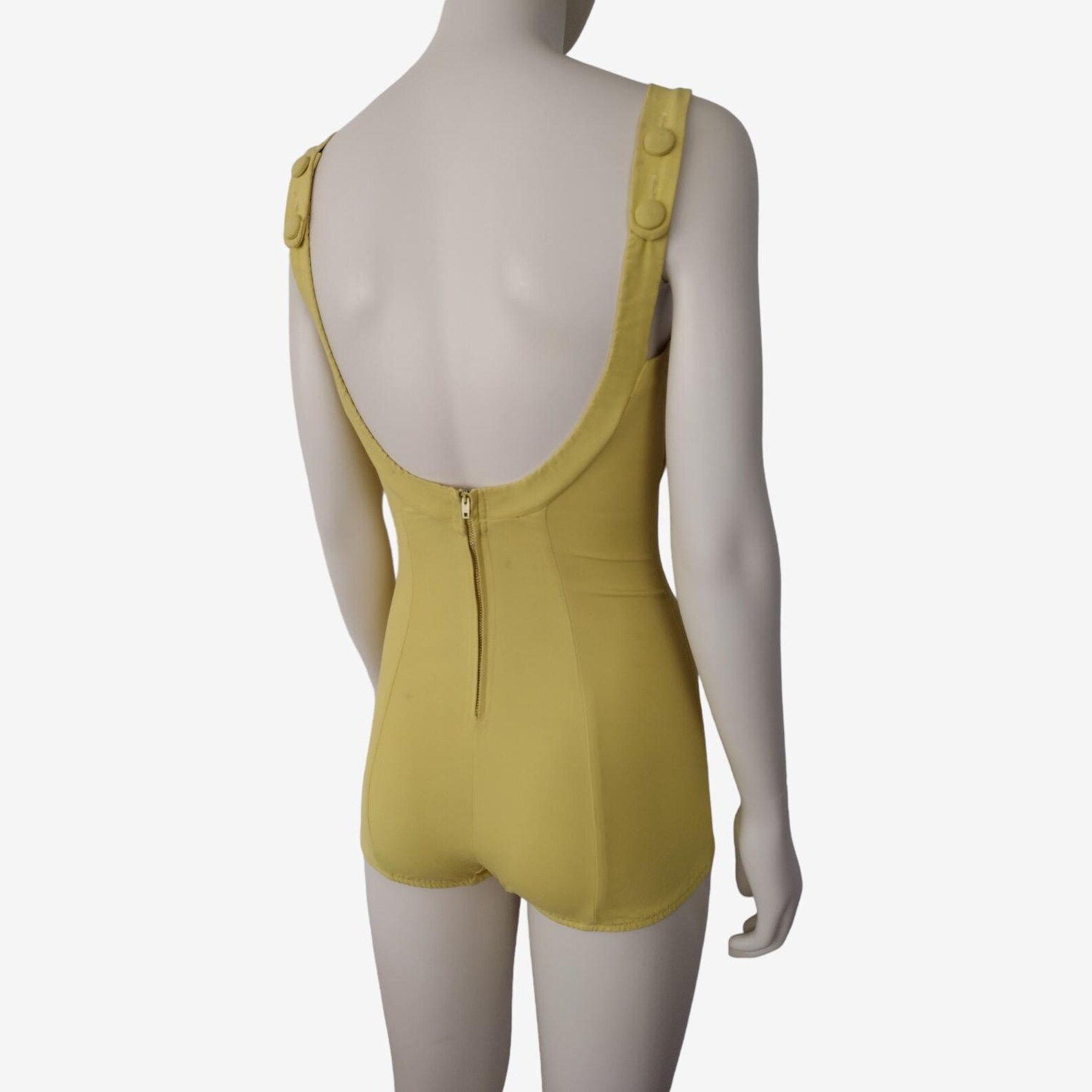 Vintage 1950s Jantzen Vibrant Yellow Open Back Molded Cup Swimsuit ...