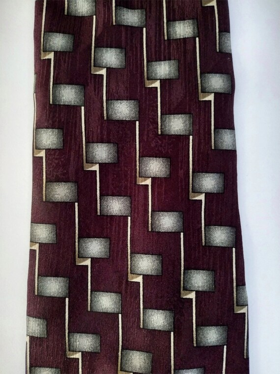 Vintage 1990s Magic Johnson Purple Geometric All Silk… - Gem