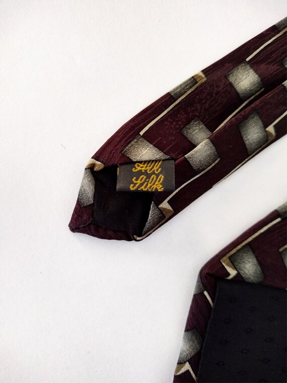 Vintage 1990s Magic Johnson Purple Geometric All Silk… - Gem