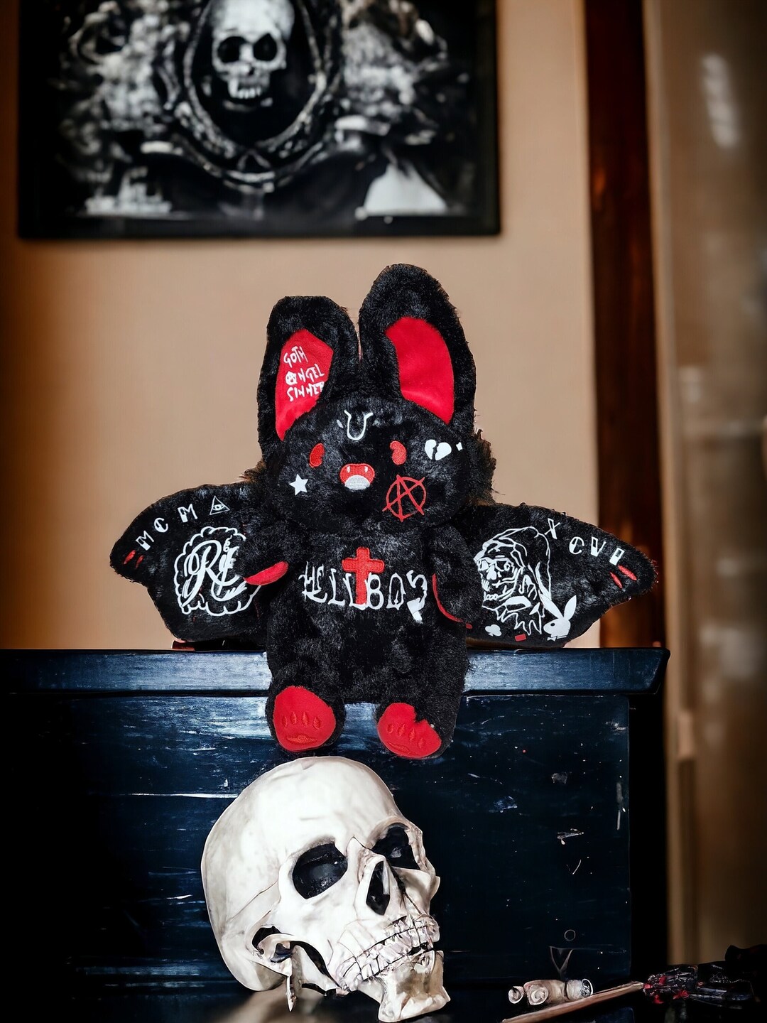 Lil Peep Gothic Vampire Bat Plushie - Etsy