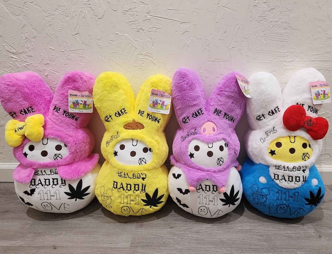 Lil Peep Tatted Hello Kitty Peeps Collab Plushies (limited Edition) - Etsy