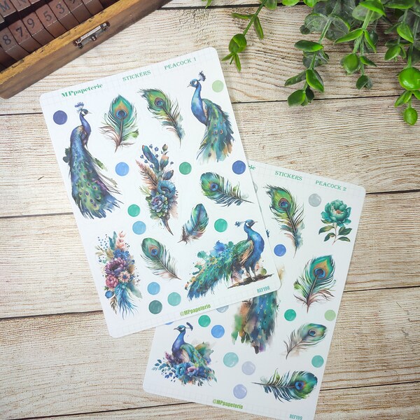 Peacock Stickers - Etsy