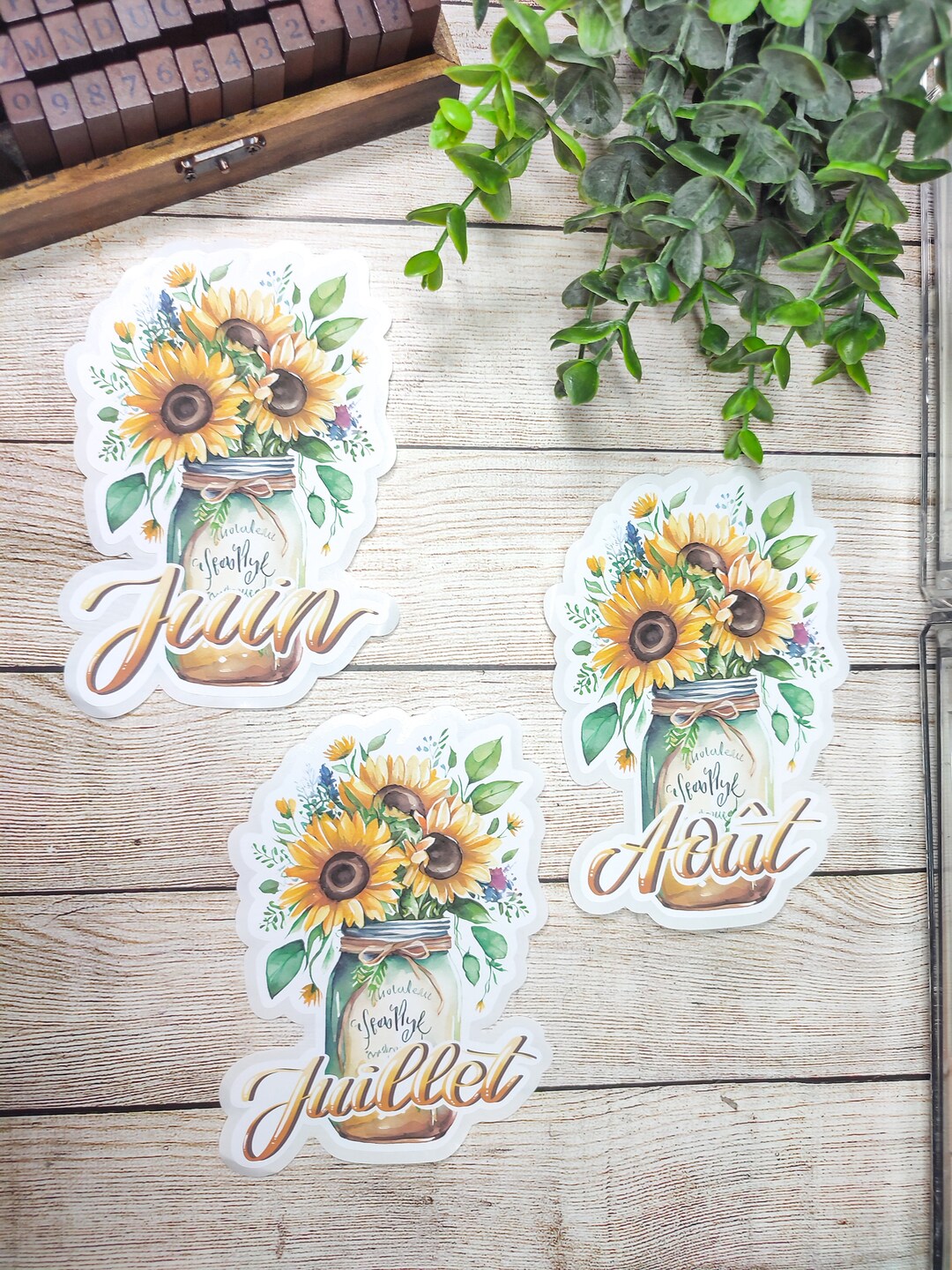 Large Stickers June July or August in the Sunflower Theme for Your ...