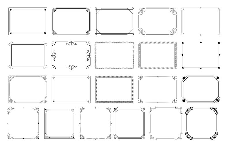 Frame svg frame pdf frame vector archive | Etsy