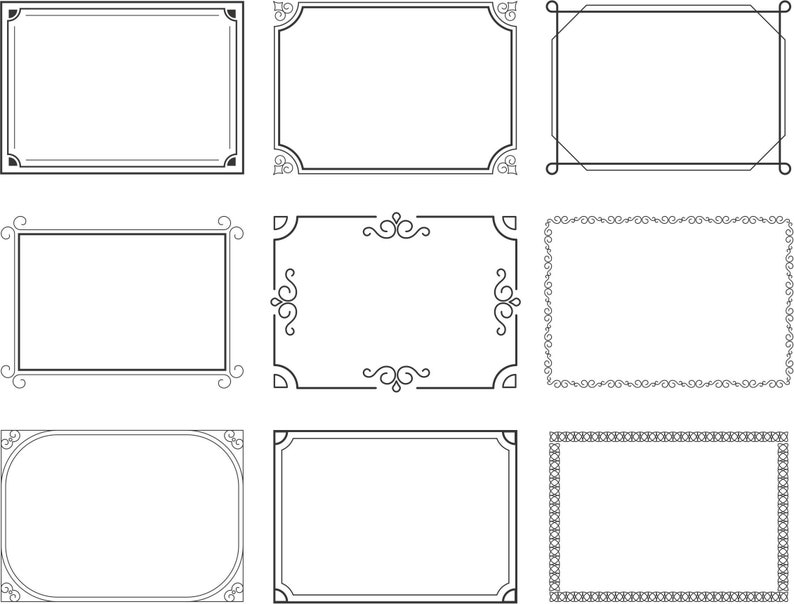 Frame svg frame pdf frame vector archive | Etsy