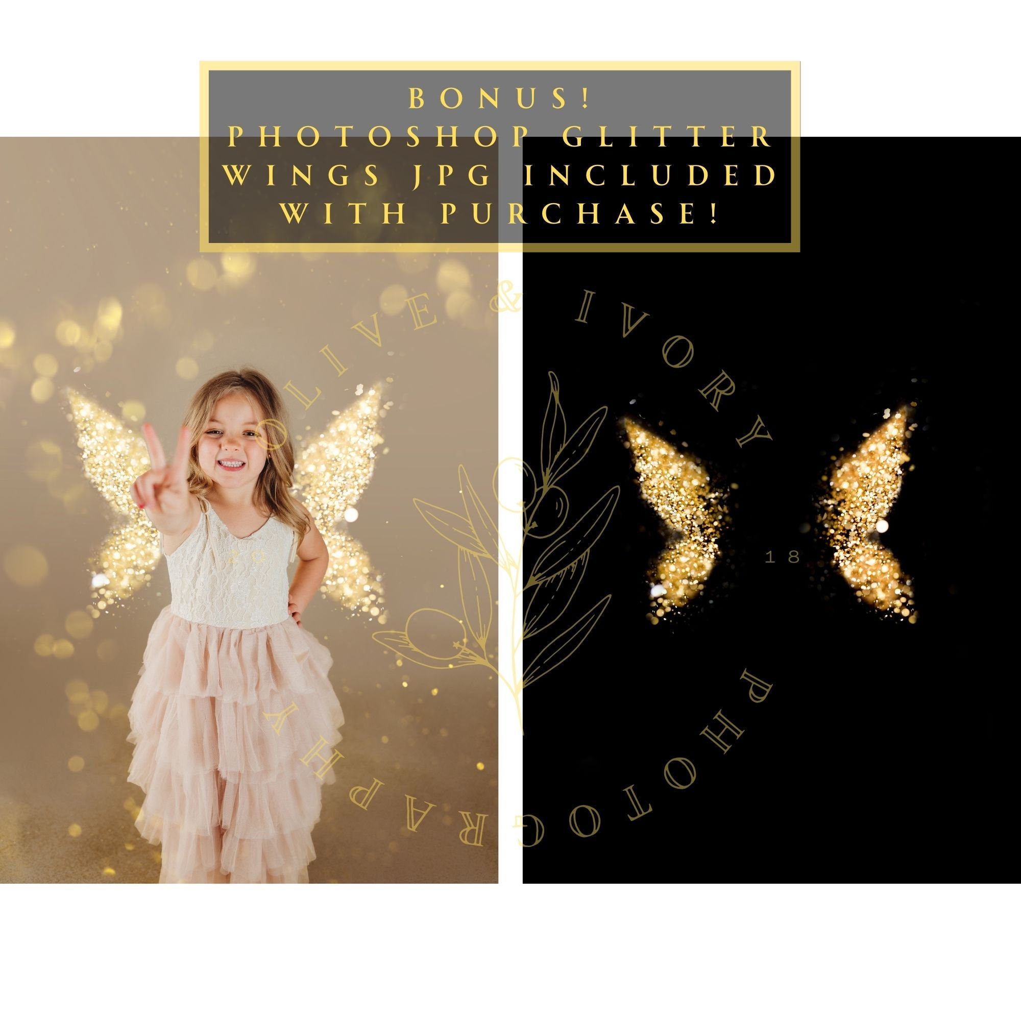 Gold Glitter Overlays for Photoshop - Etsy