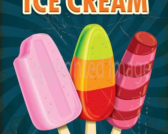 Metal Ice Cream Sign | Etsy