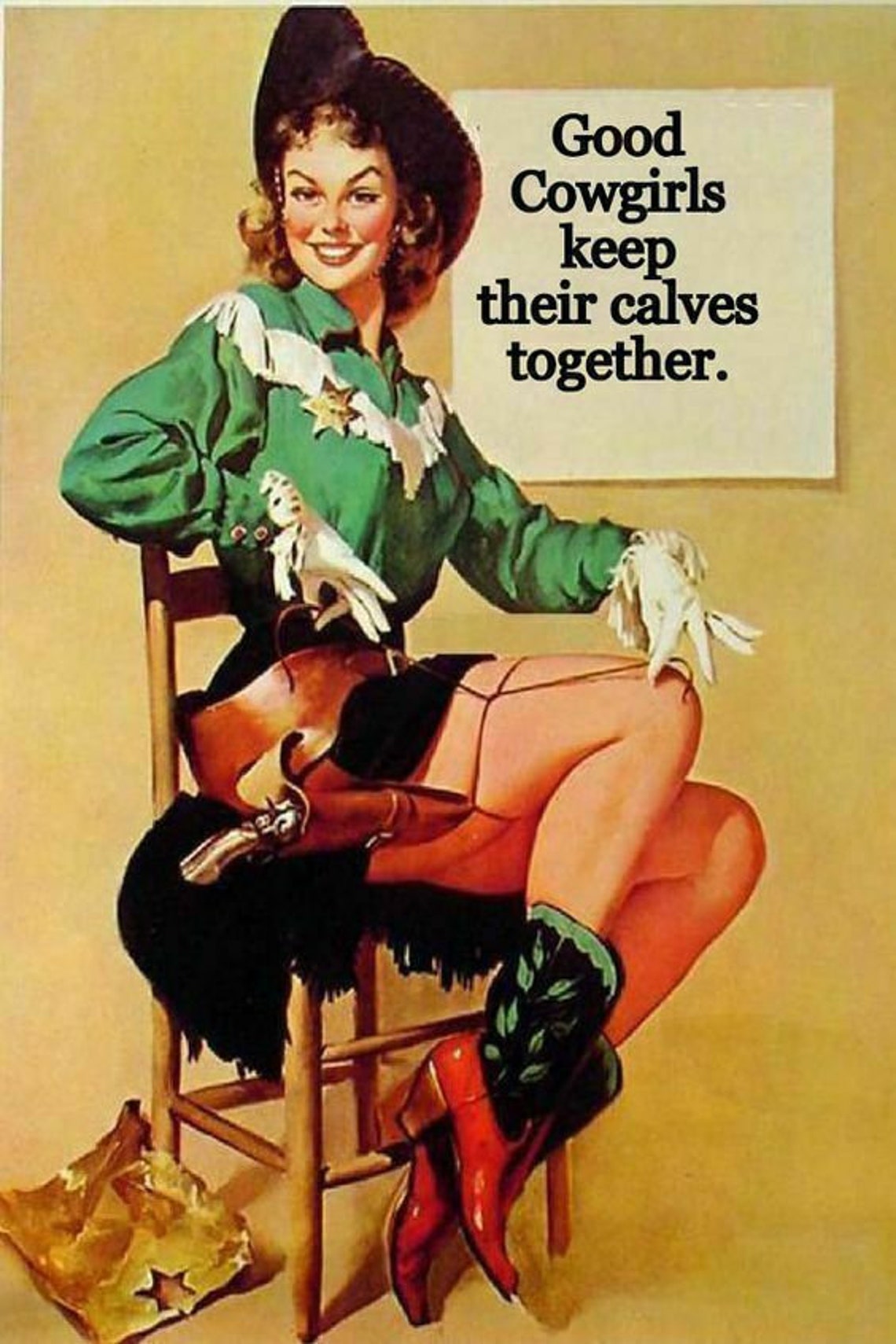 Good Cowgirls Sexy Pin Up Vintage Retro Metal Estaño Signo Etsy