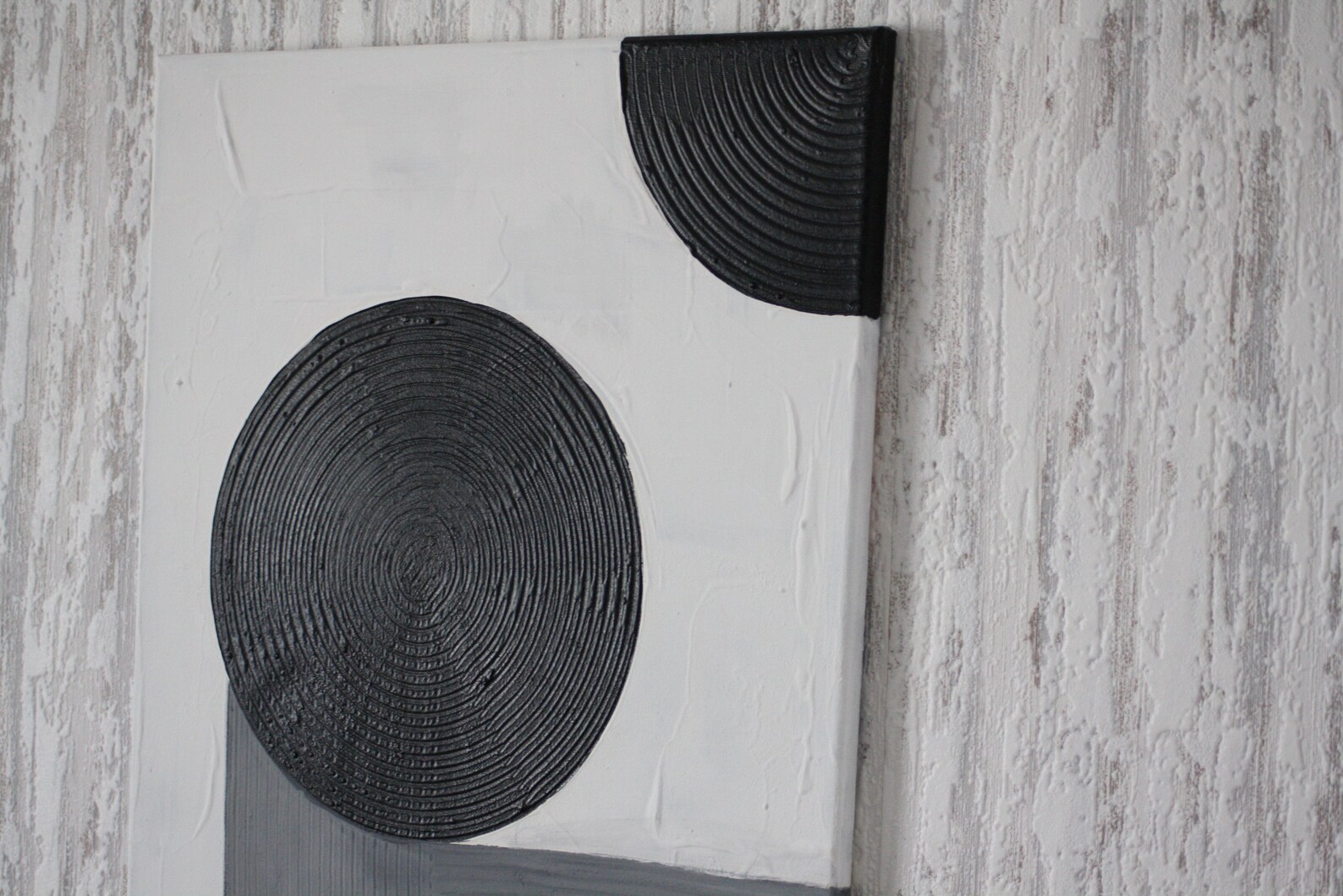 Structural Painting Abstract Picture Black, White, Gray, Painting on ...