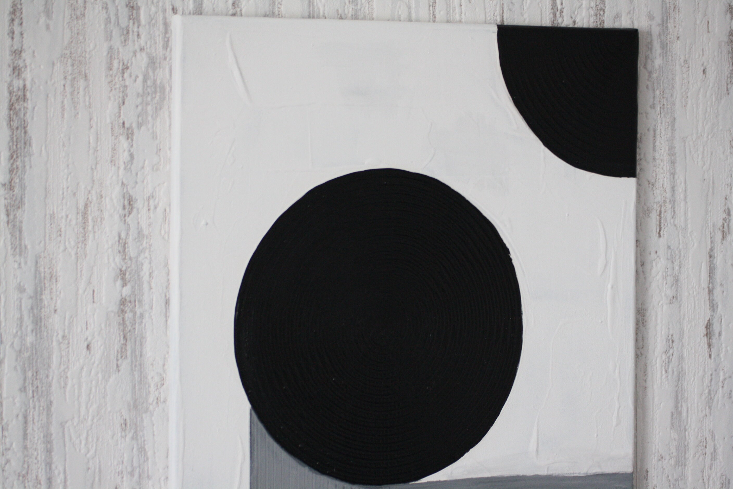 Structural Painting Abstract Picture Black, White, Gray, Painting on ...